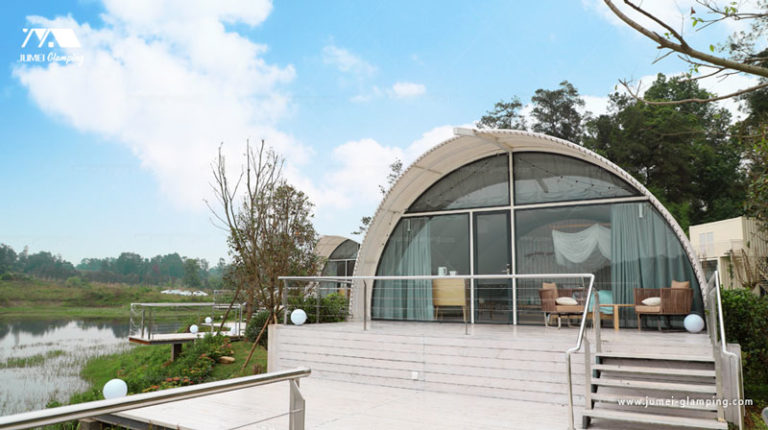 Luxury Shell Glamping Pod by the Lake - Jumei Glamping Tents