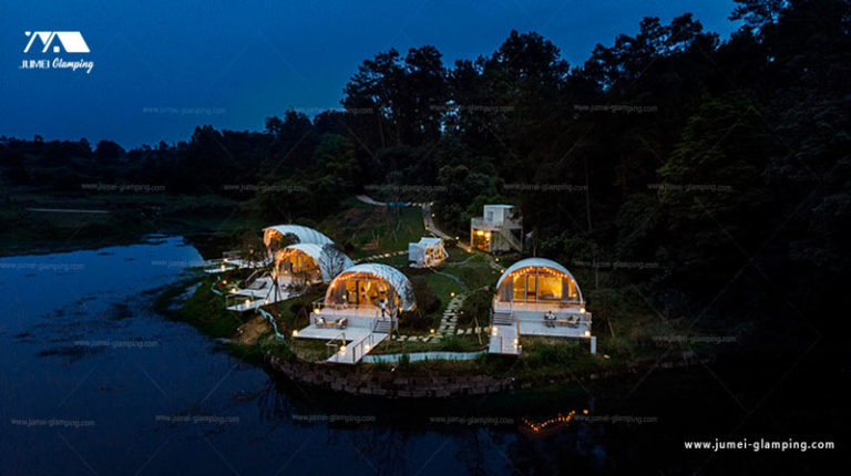 Luxury Shell Glamping Pod by the Lake - Jumei Glamping Tents