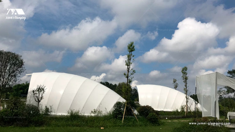 Luxury Shell Glamping Pod by the Lake - Jumei Glamping Tents